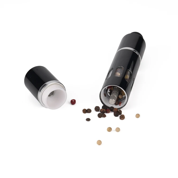 Mini One-Handed Stainless Steel Salt and Pepper Grinder Set - Portable ...