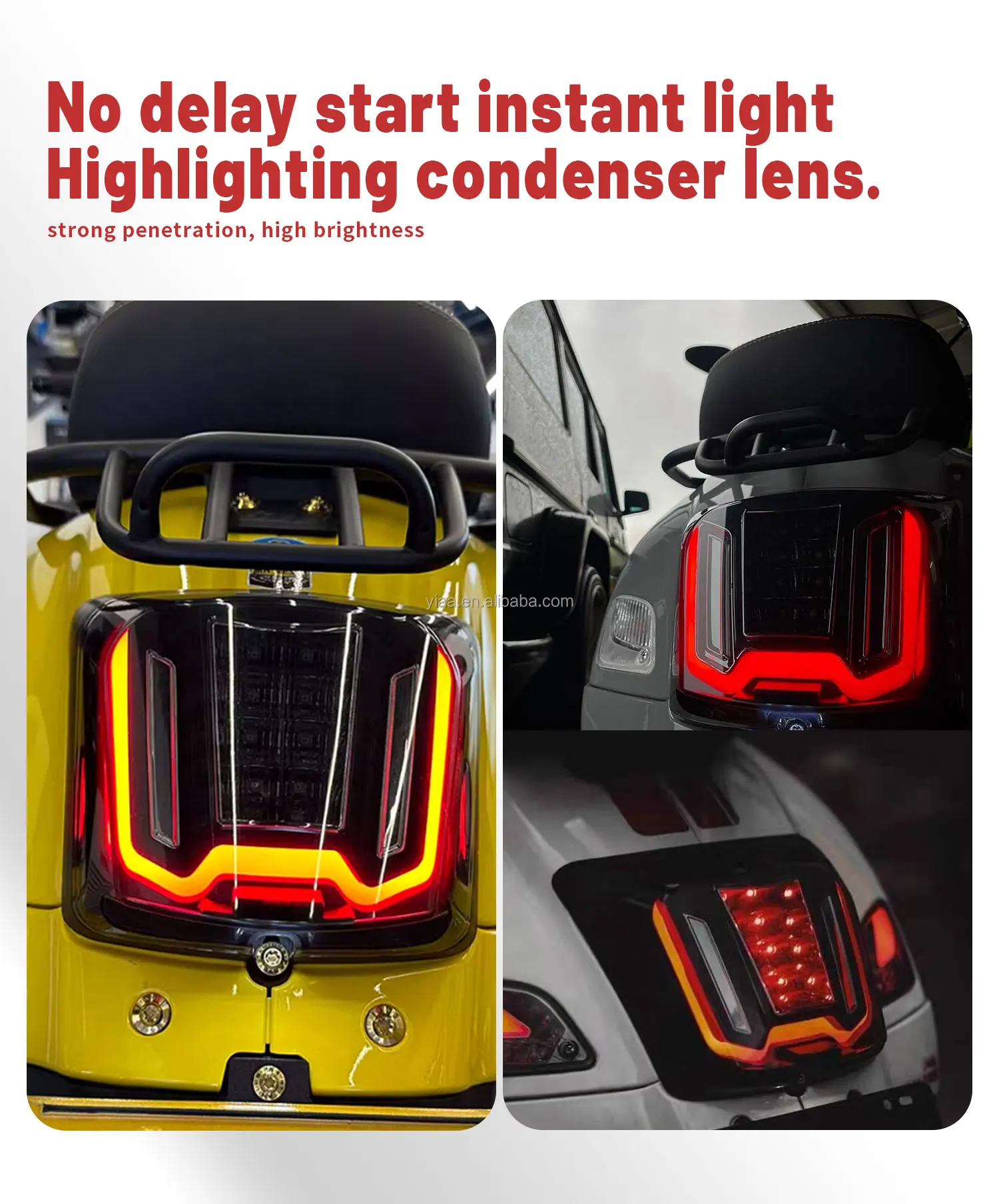 YIAALUX Motorcycle Back Lights for Vespa GTS300 - Retrofit Vespa ...