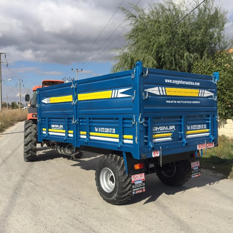 Hydraulic Brake Farm Trailer Single Axle Rear Tipping Tralier From ...