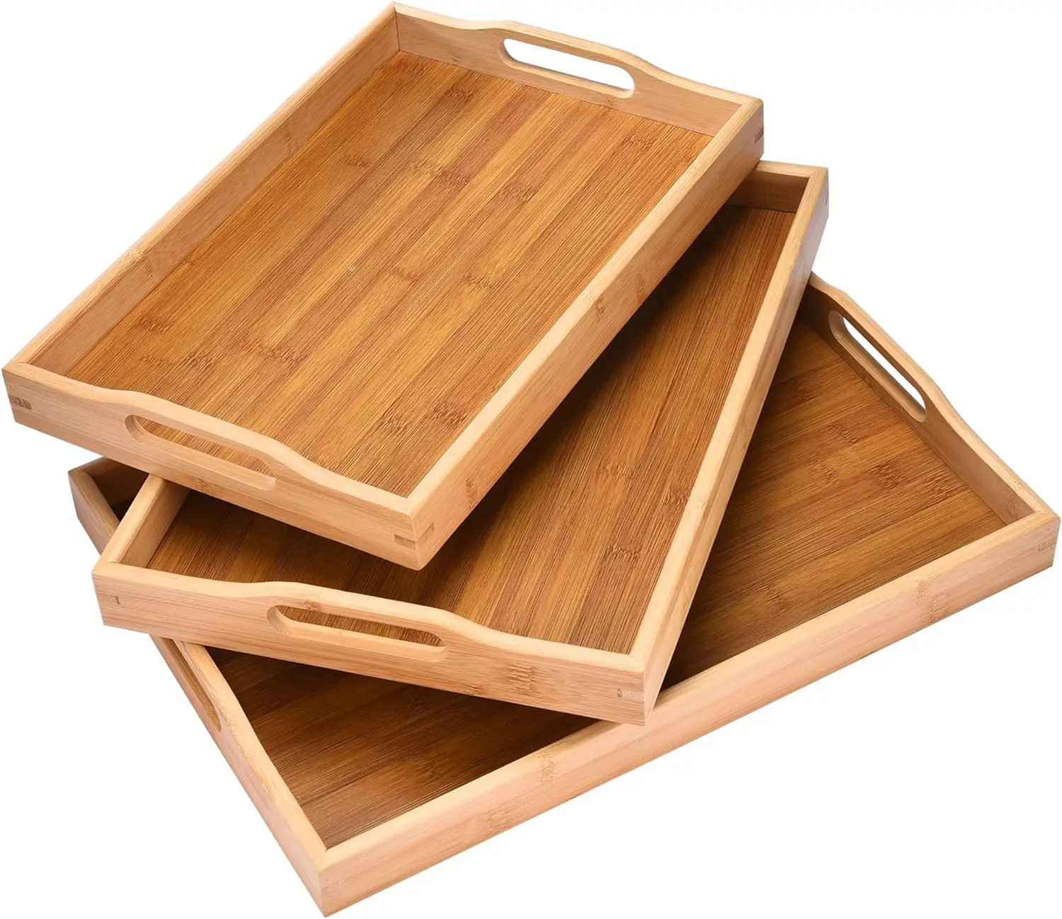 Bamboo Food Tray Set Bamboo Serving Trays Wooden Trays For Food - Buy ...