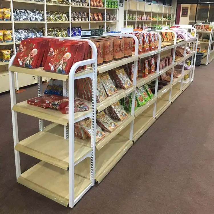 Metal Steel Commercial Supermarket Gondola Shelving Single Surface ...