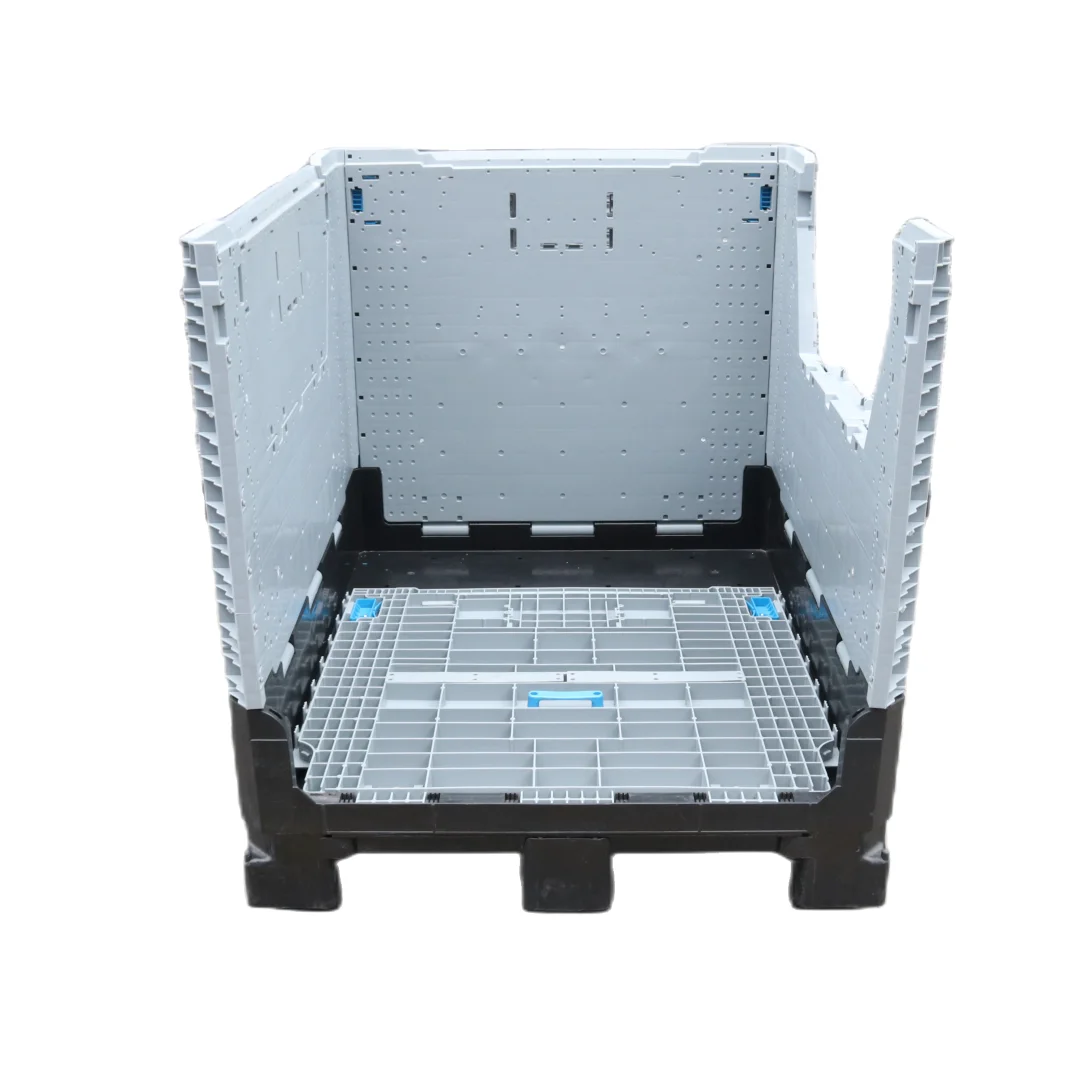 QS Factory Sales Heavy Duty Plastic Collapsible Pallet Crates
