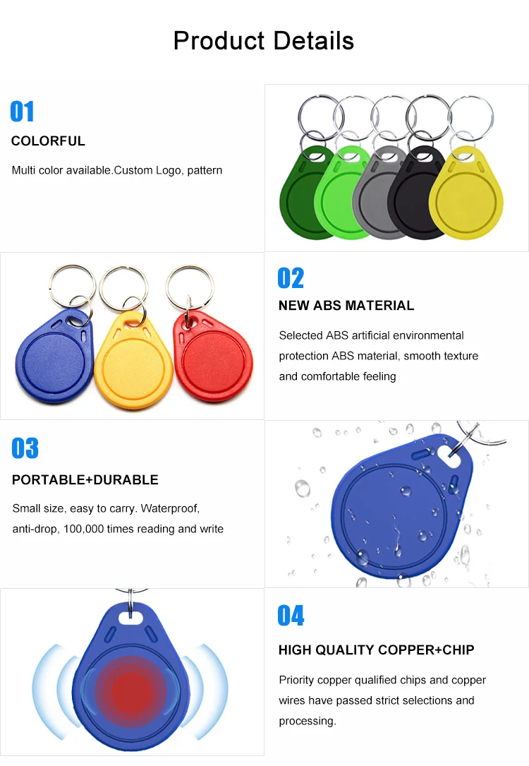 Rewritable RFID NFC Chip Keychain - 125khz & 13.56mhz