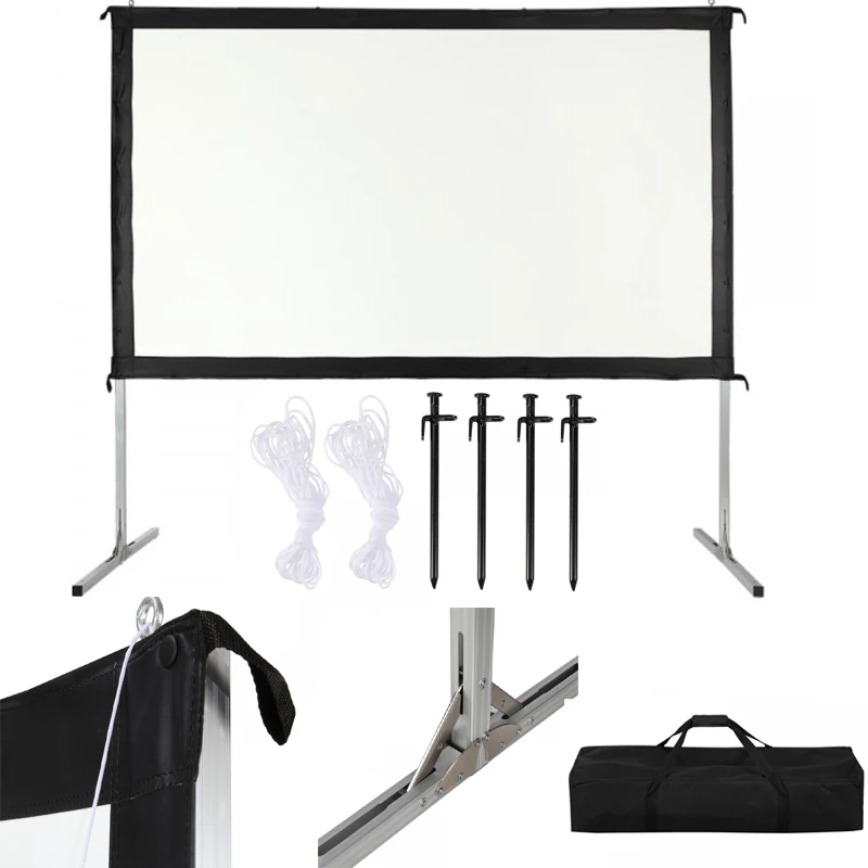 150" 16:9 332x187cm Portable Fast Fold Projector Screen Outdoor Movie ...