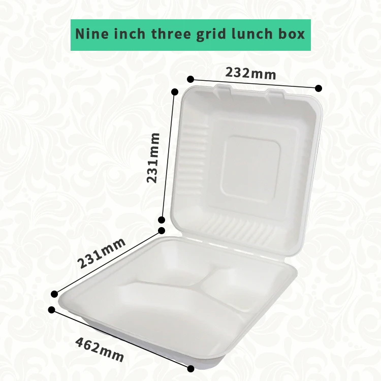 Eco-friendly Burger Box Biodegradable Food Packaging Takeaway Hamburger ...