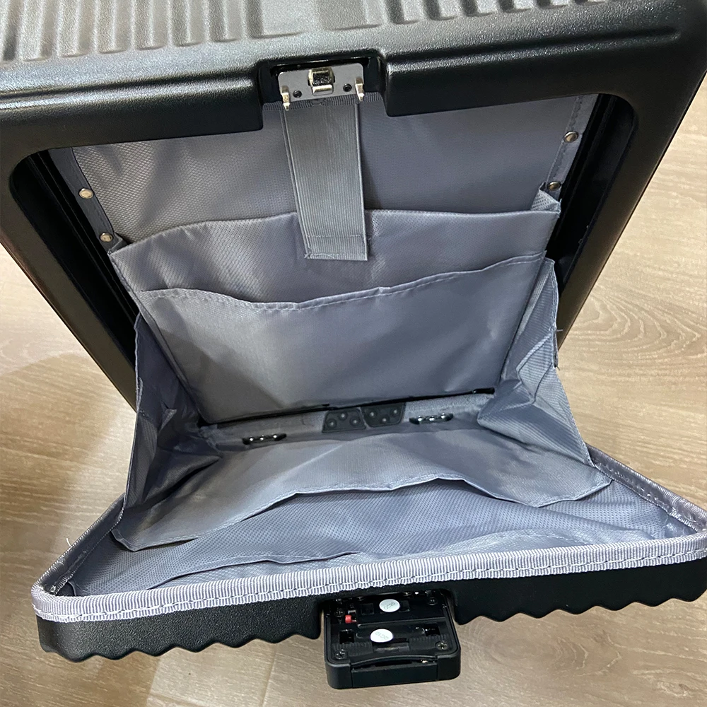 Wholesale Multifunction Front Open Luggage with USB Cup Holder