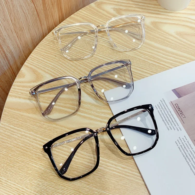 2024 Newest Retro Simple Square Big Frame Vintage Metal Myopia Optical Frame Women Eyewear Men ...