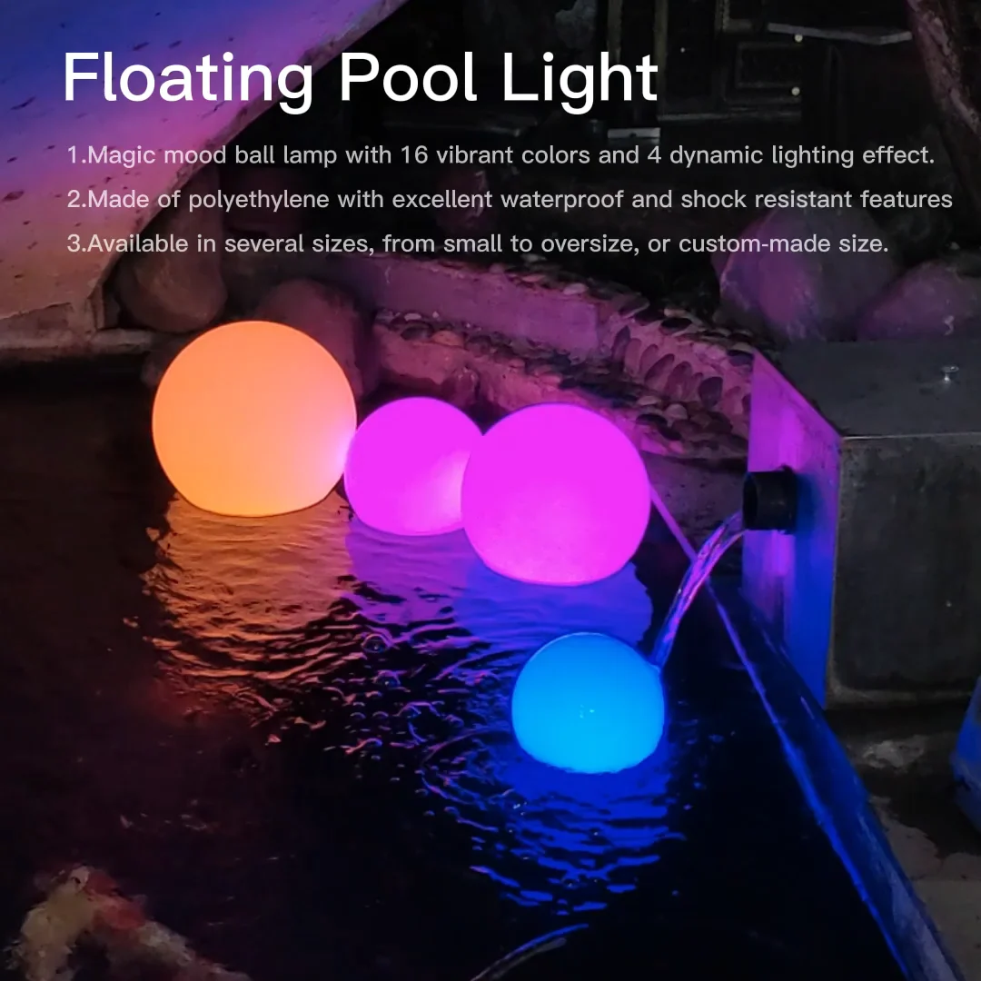 Decoration Floating Glow Flat Ball Lighting Rgb Led Dimmable Remote ...