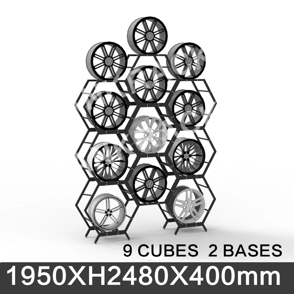 Modern Iron Wheel Hub Display Rack for Car Wheel Rims Portable Eco ...
