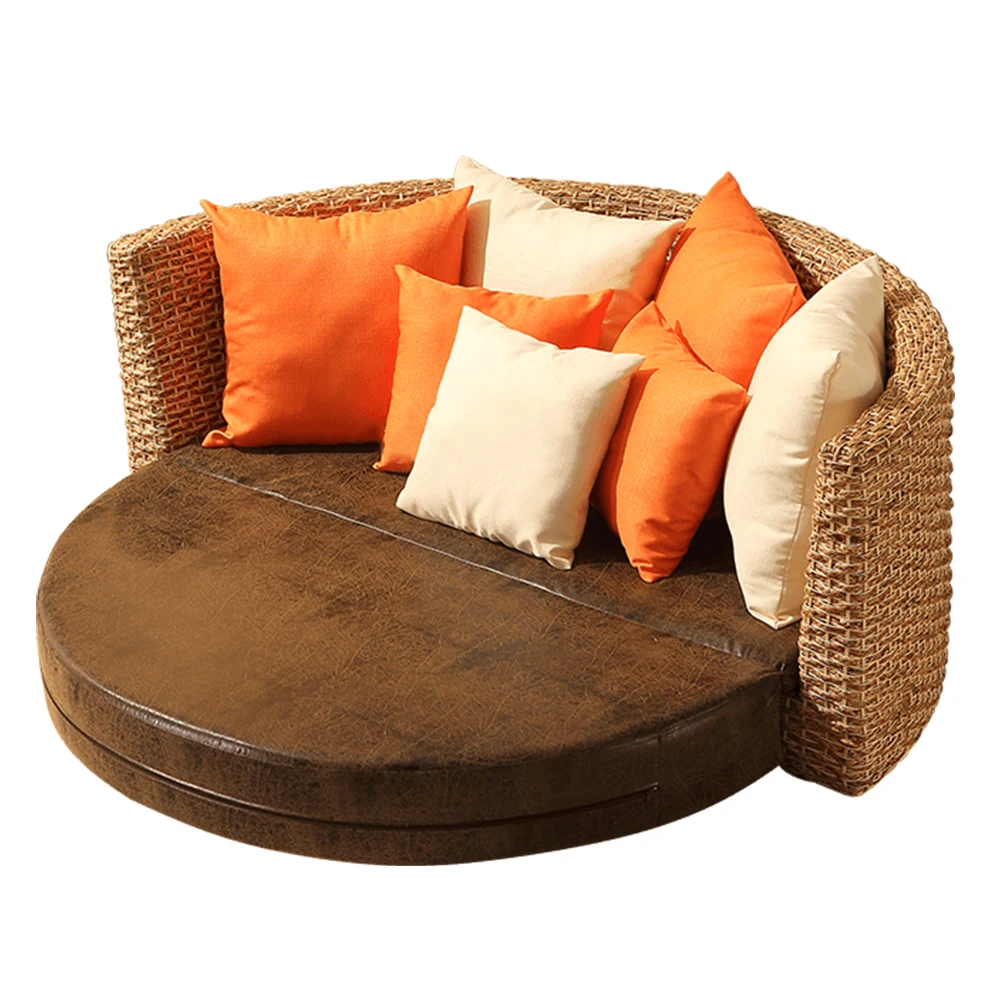 Comfortable Rattan Wicker Round sofa bed Living Room Furniture| Alibaba.com