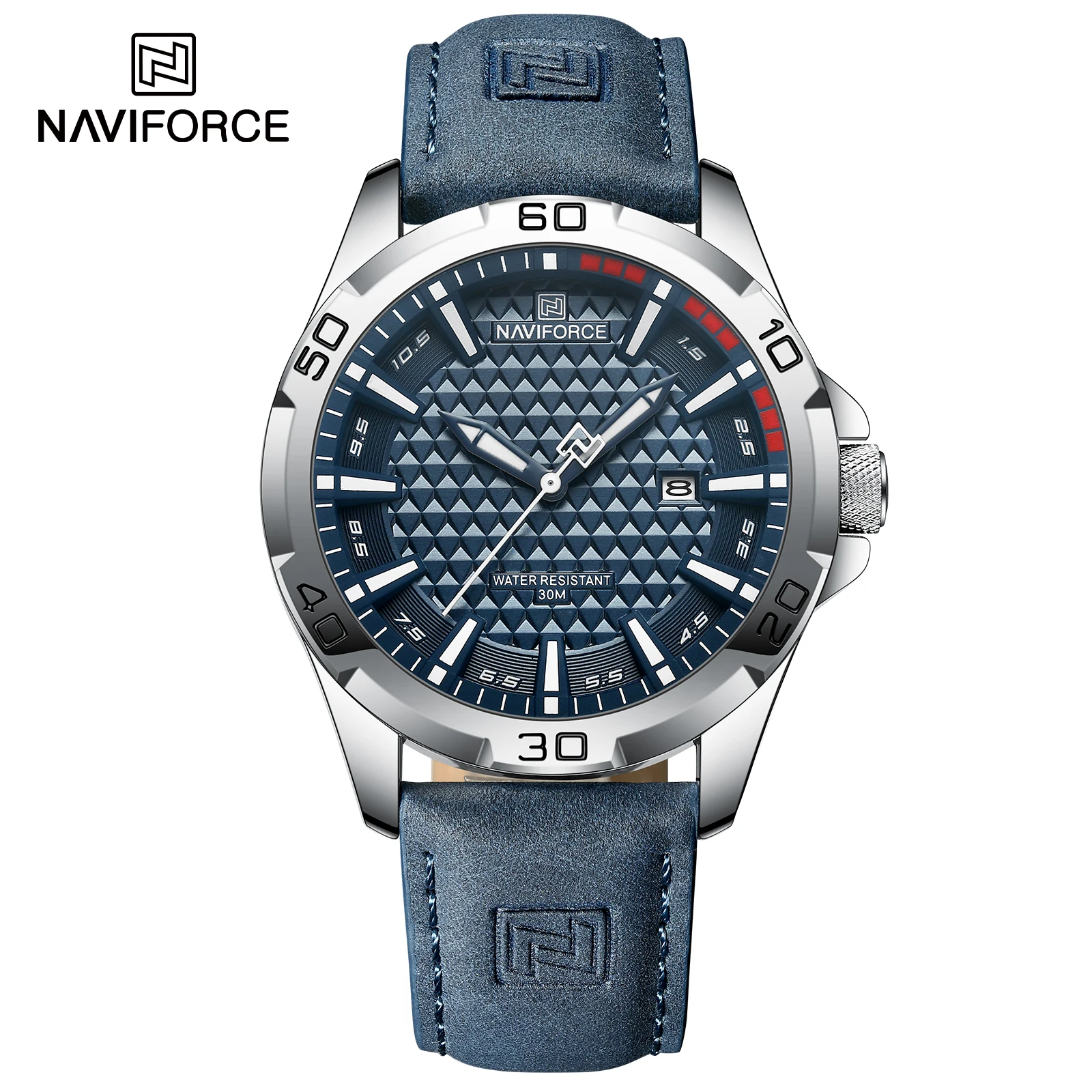 NAVIFORCE Original Fashion Wild Watches for Men Waterproof Leather Man Wristwatch Quartz ...