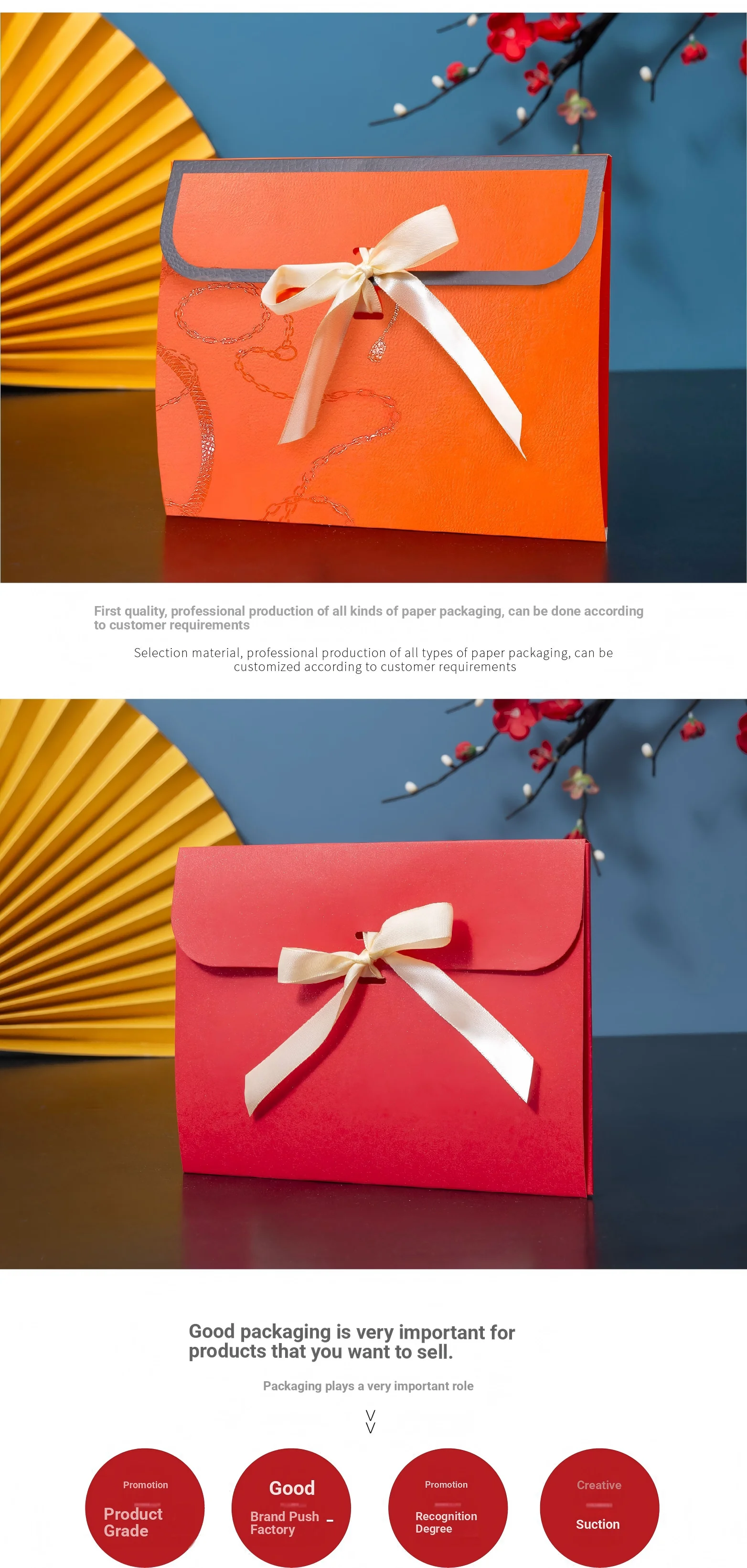 High-grade Silk Towel Box Envelopes Bags Ribbon Folders Empty Packaging ...