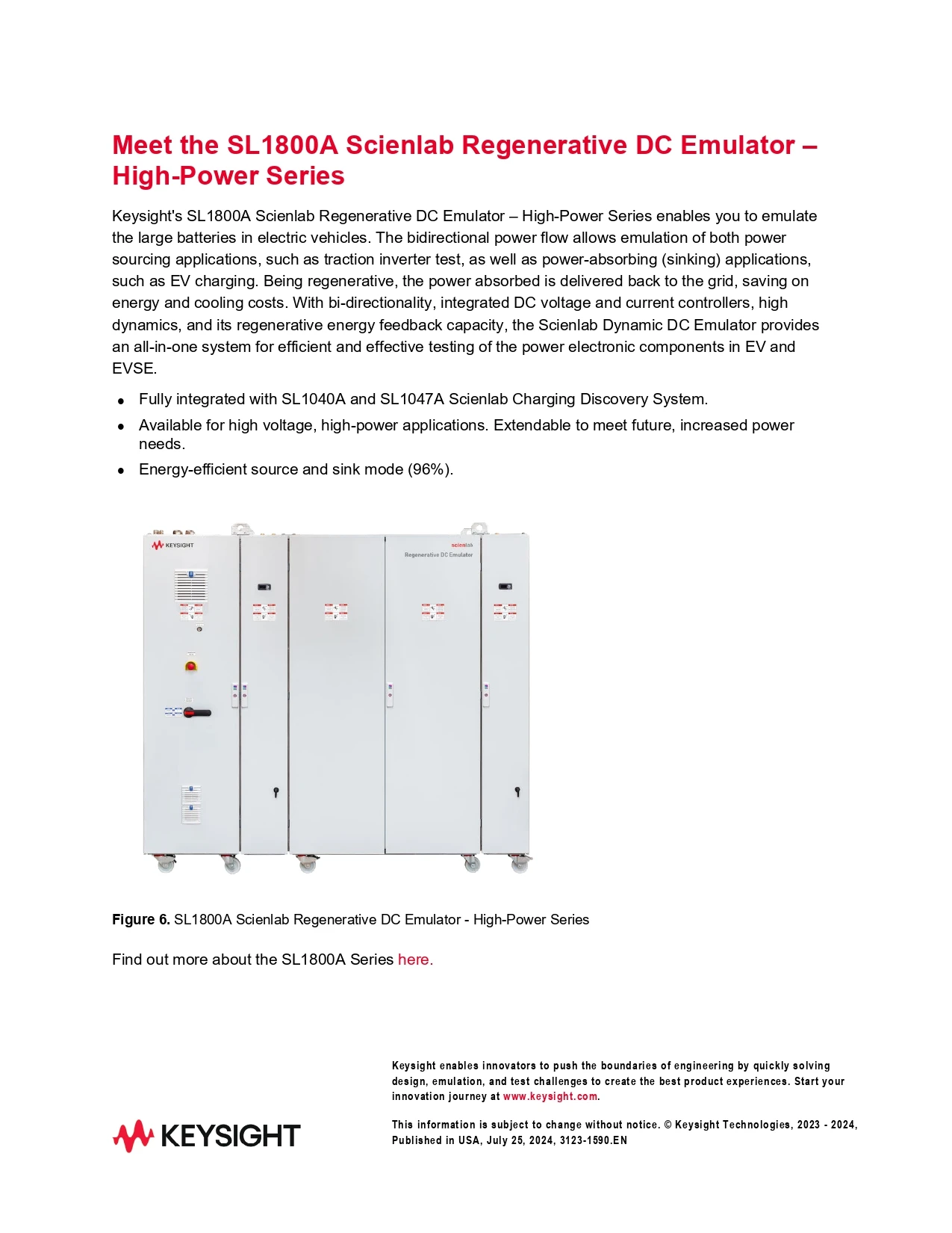 Keysight SL1202A Scienlab Regenerative AC Emulator, 600 VAC, 63 A, 45 ...