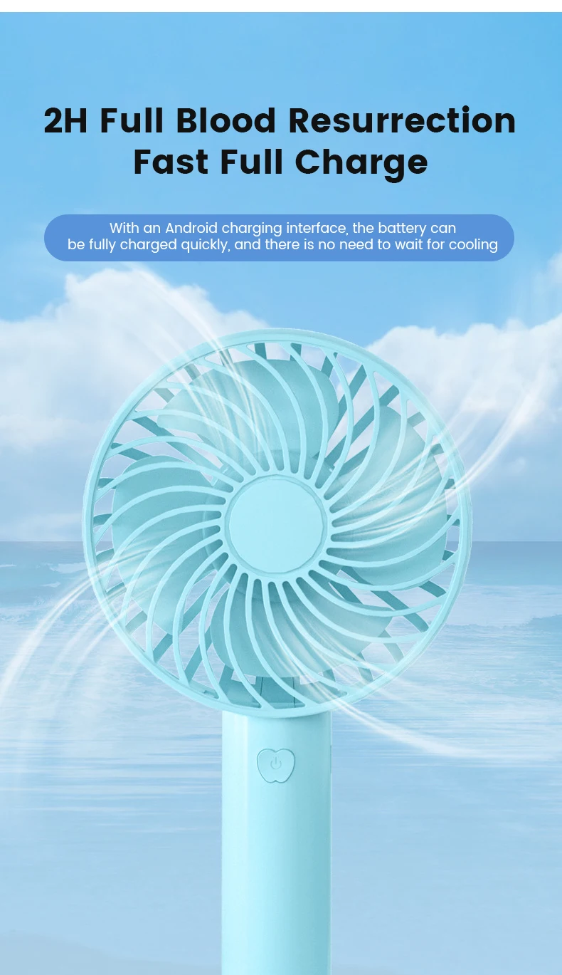 Portable USB Handheld Fan - Rechargeable Battery Mini Fan for Home ...