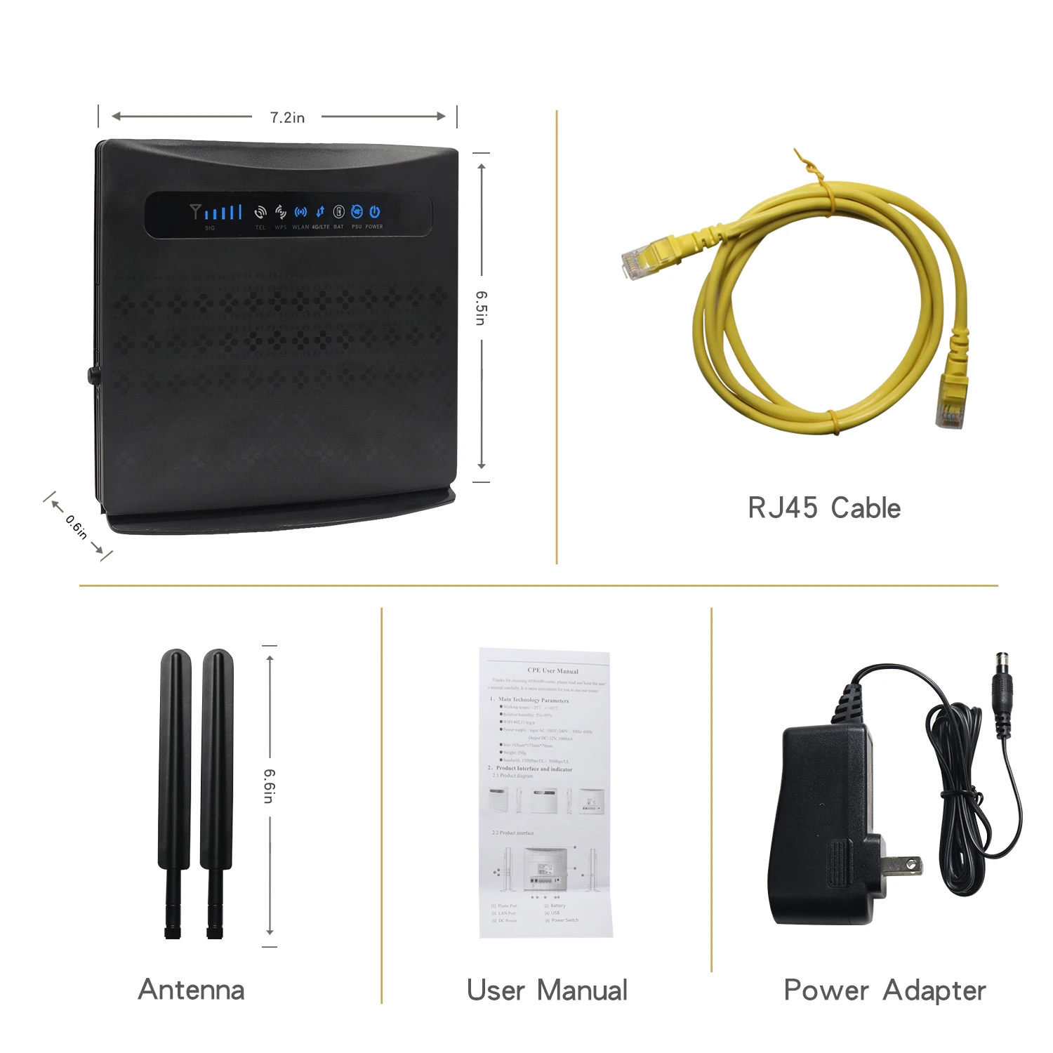 Yeacomm Yf-p21 4g Wireless Lte Cpe Indoor Router With Rj11 Built-in ...