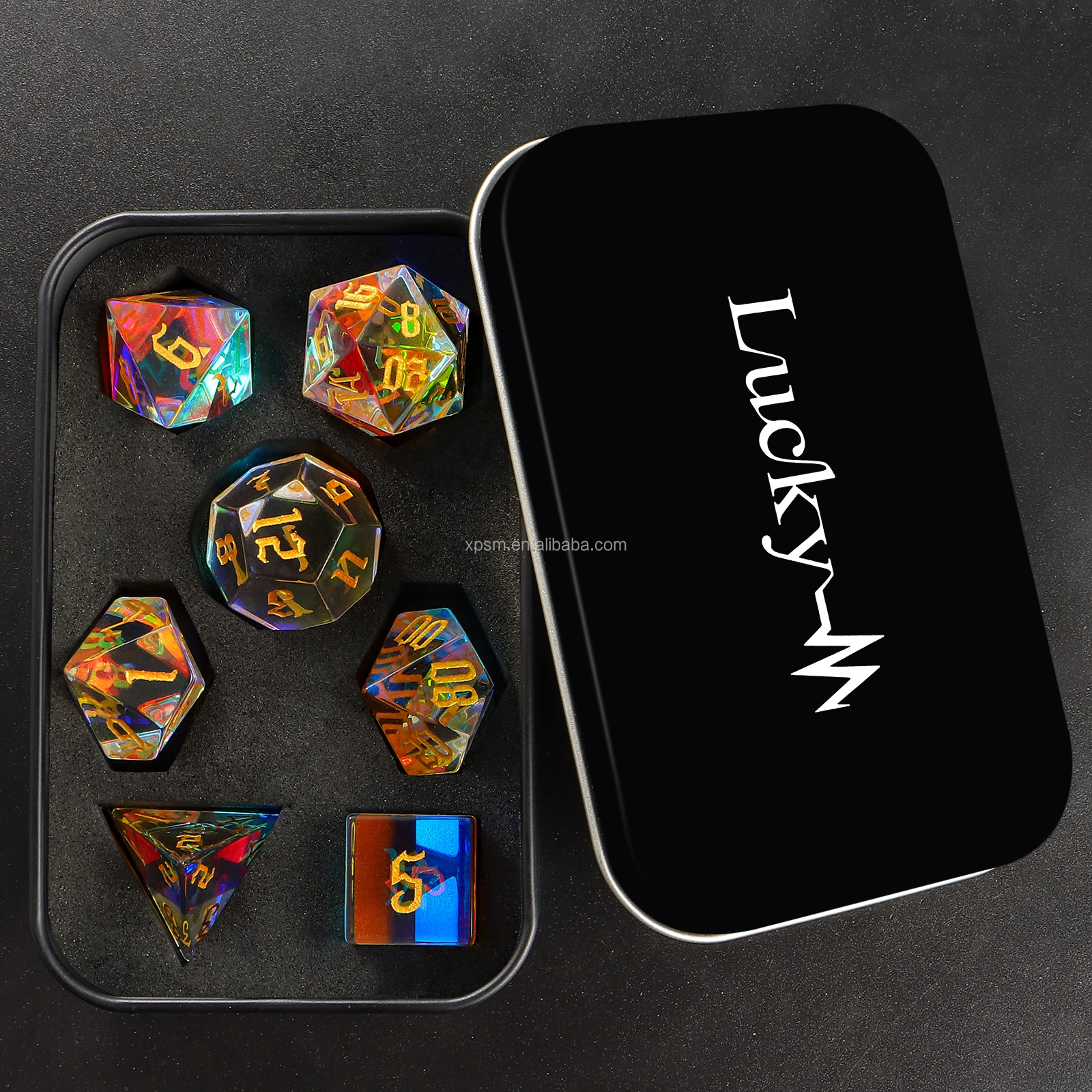 Customized Handmade Glass Dnd Dice Set Custom Polyhedron Game Dice ...