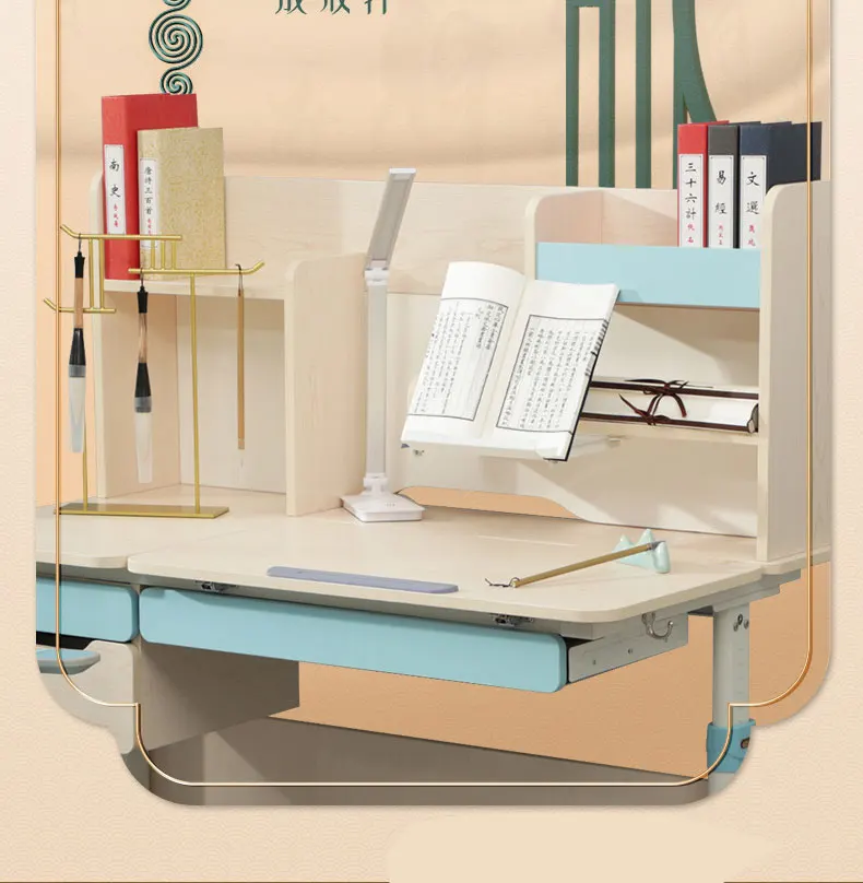 Height Adjustable Ergonomic Smart Study Table And Chair With Big ...