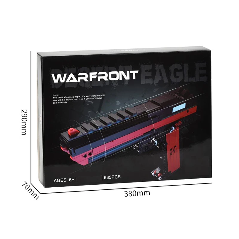 Modern Design Gun Toy Desert Eagle Toys Block Building 635pcs Diy Build ...