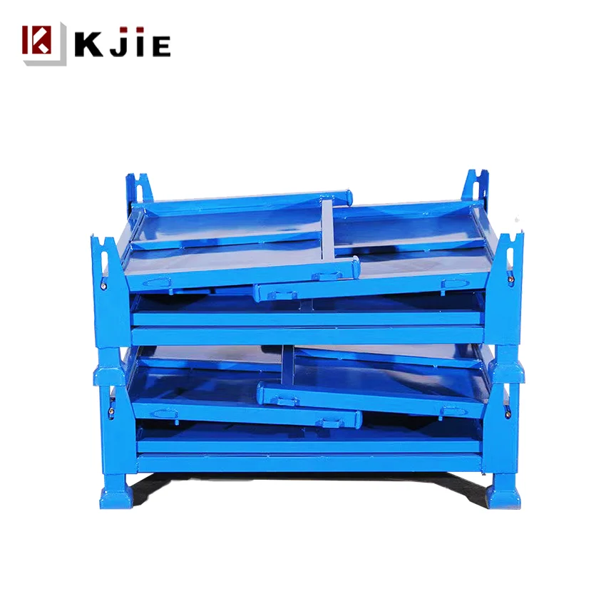 Warehouse Foldable Storage Steel Stacking Pallets For Fabric Rolls ...