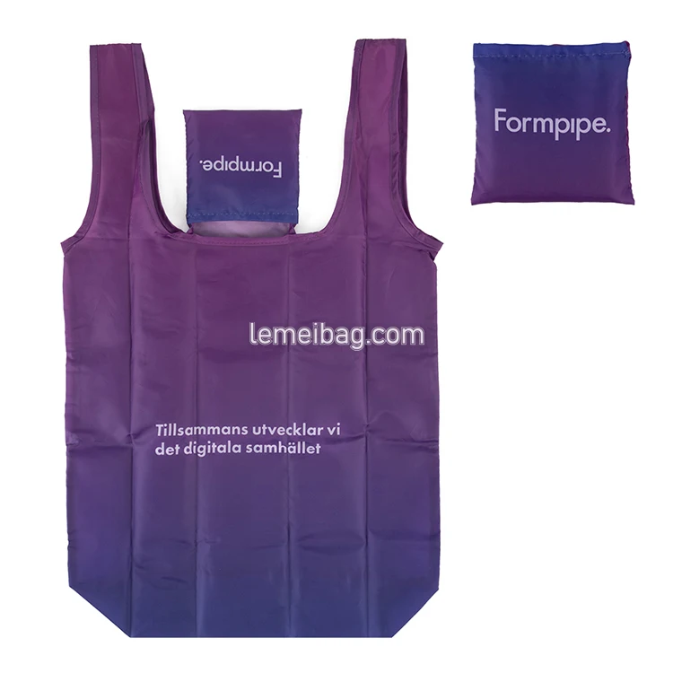 Custom Recycled Foldable 190t Polyester Shopping Bag