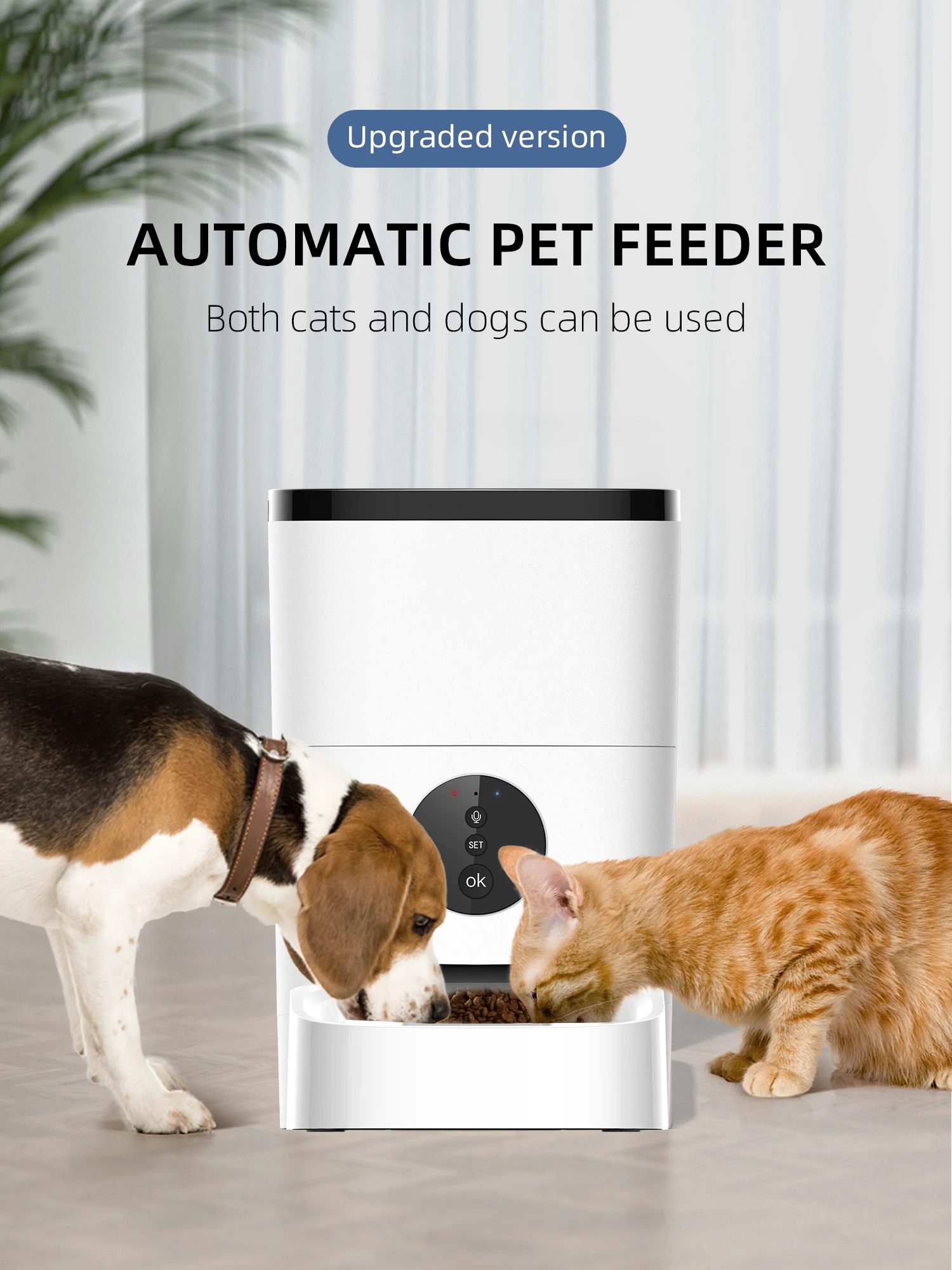 Dual Power Supply Battery Backup 4l Automatic Smart Pet Feeder Cat Dog ...