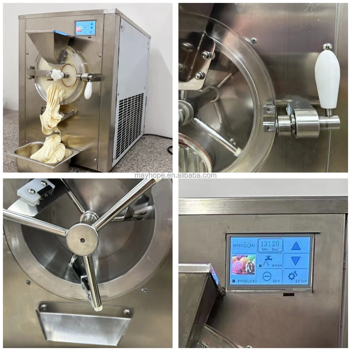 MAYJESSIE Table Top Batch Freezer/gelato Machine/hard Ice Cream Machine ...