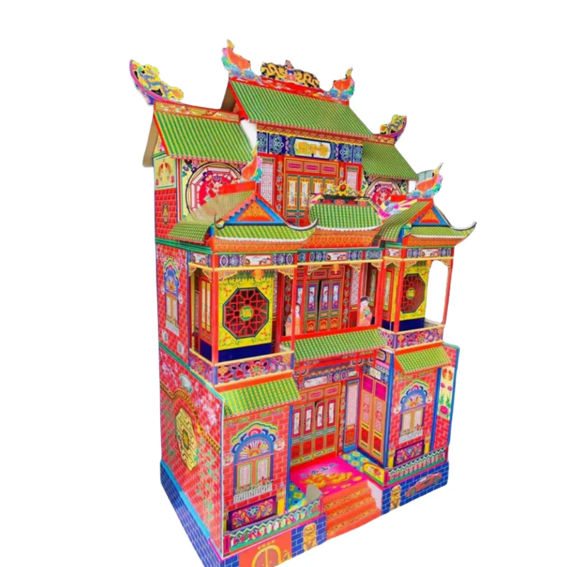 Sacrificial Paper House Two Layers Of Paper Tied Building Ghost House ...