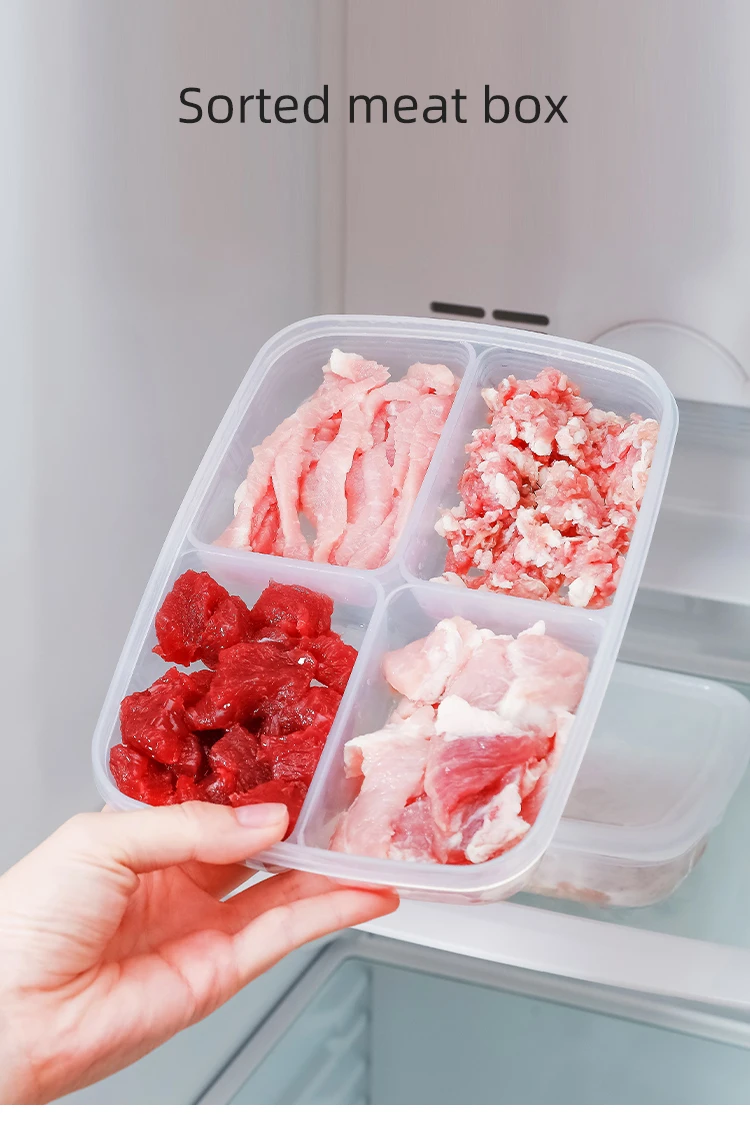 Clear Plastic Microwavable 4 Compartment Bento Box Refrigerator ...