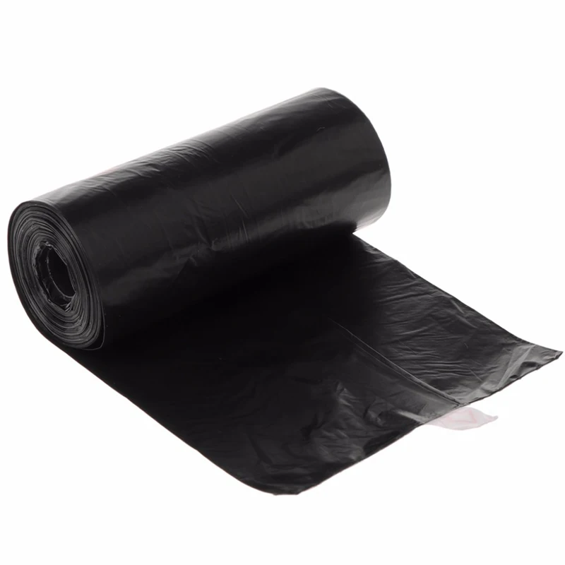 Bio Degradable Black Flat Bottom Garbage Bag for Plastic Waste Trash ...