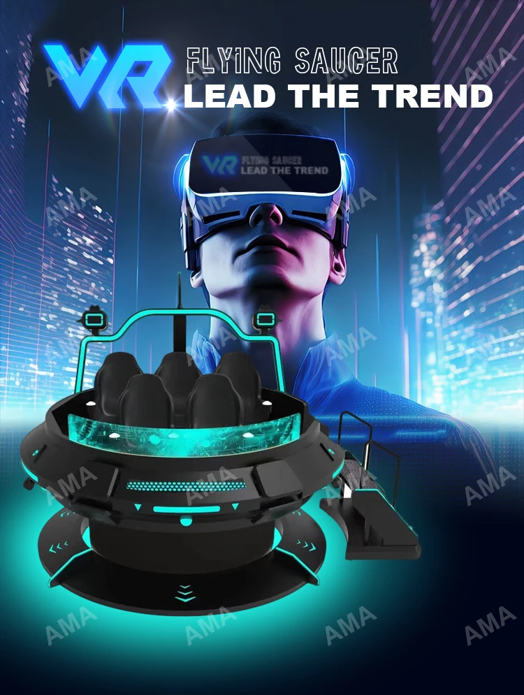 AMA VR UFO 9D Family Game Simulator PC Metal VR Station Shooting Games ...