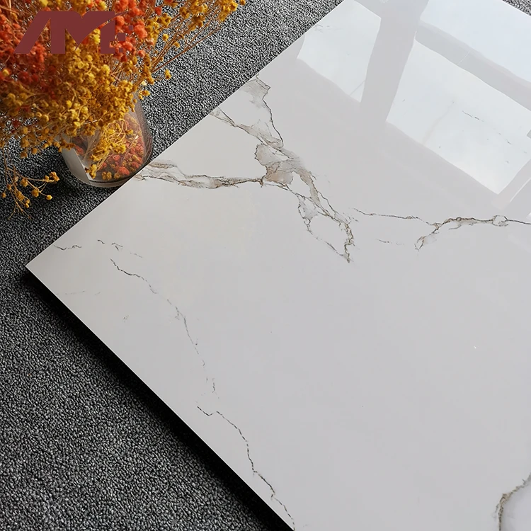 White Marble Look Granite Texture Glazed Porcelain Floor Tile - Modern ...