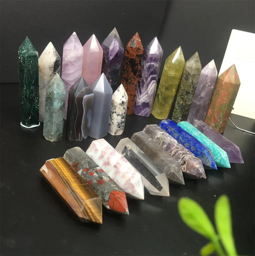 1kg Natural Crystal Healing Quartz Amethyst Quartz Hexagon Prism Crafts ...