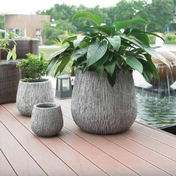 Customized Lightweight Concrete Flower Pot for Outdoor Garden & Floral ...
