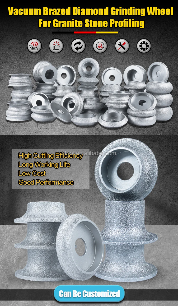 Htool 10mm Diamond Vacuum Brazed France Side Grinding Wheel Hand Profiling Wheel For Angle ...