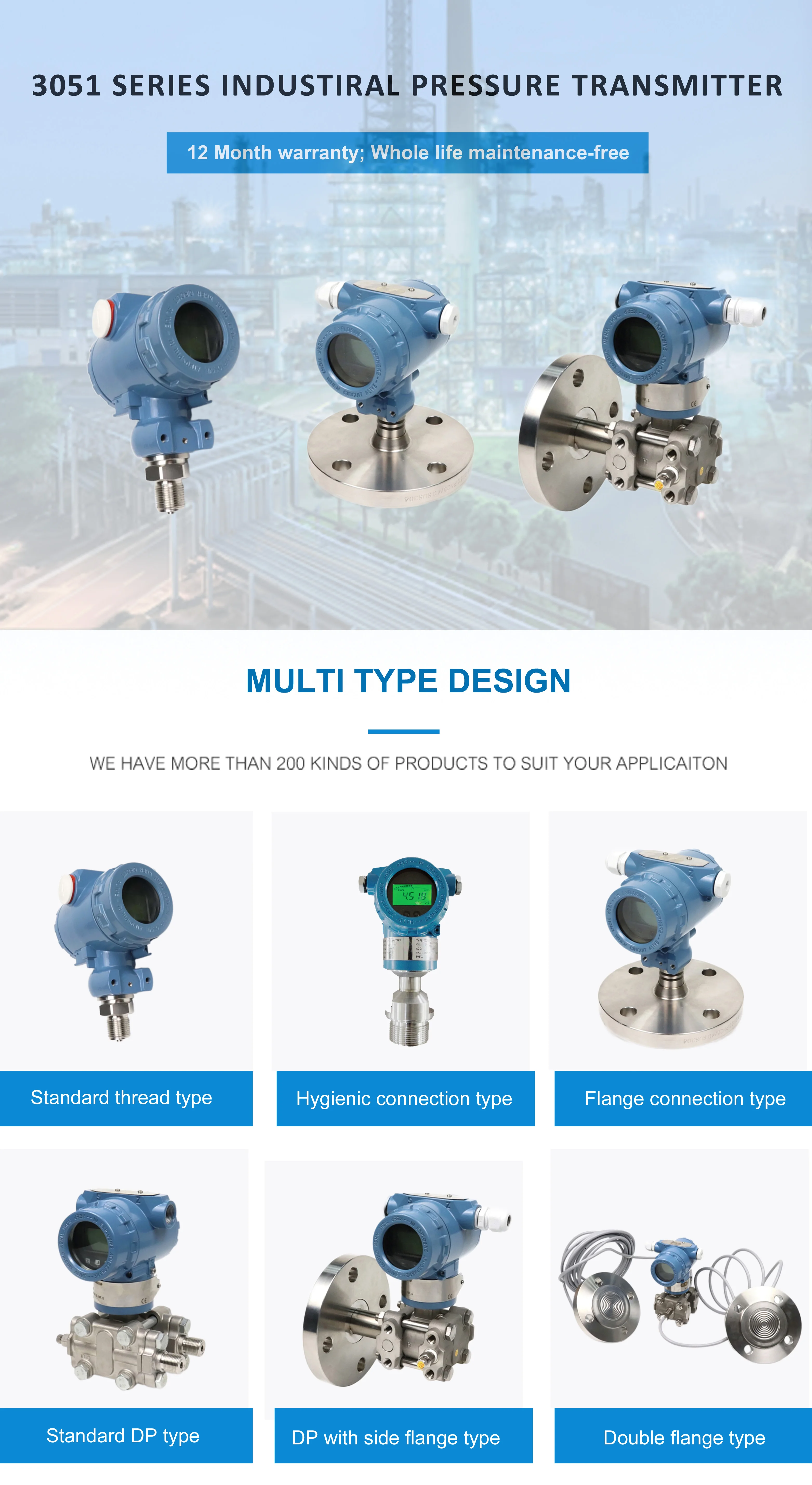 PMD3051 Hart Differential Pressure Sensor - Explosion-proof