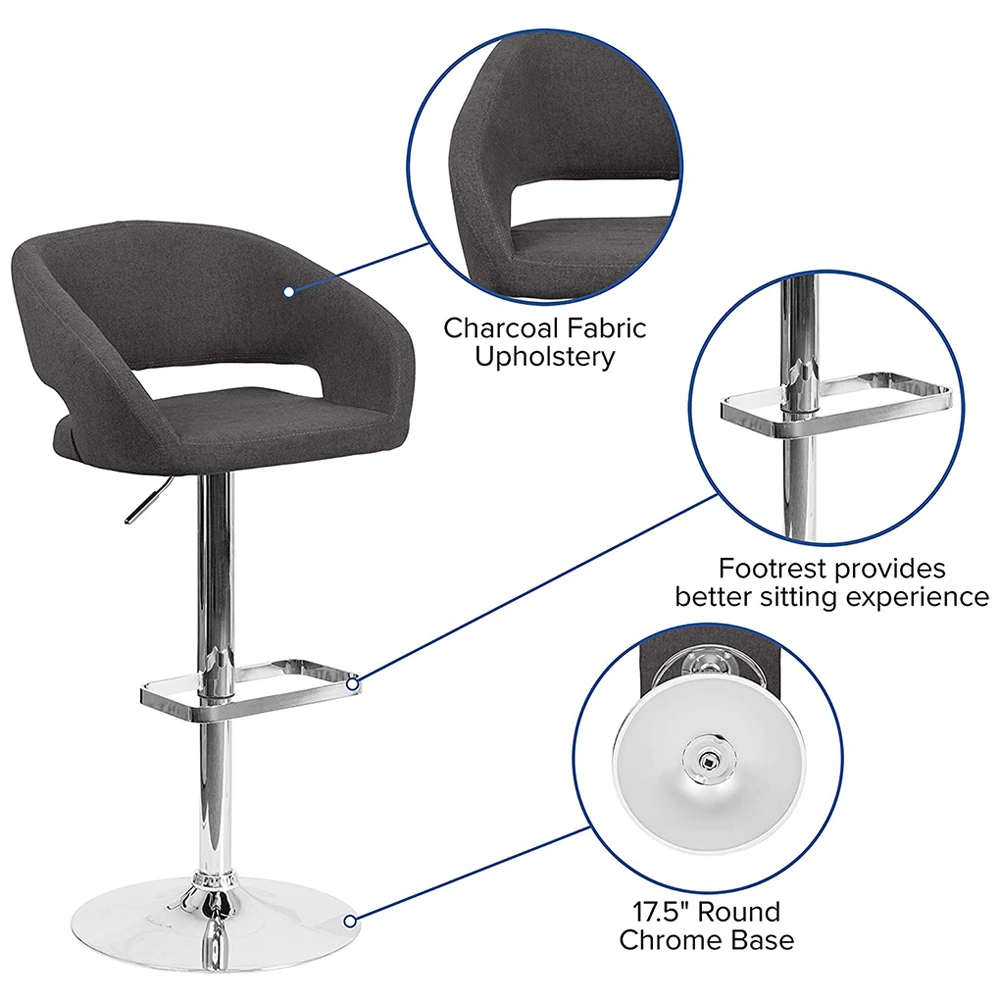 Modern Luxury Metal Adjustable Height Swivel Seat High Chair Bar Chairs ...