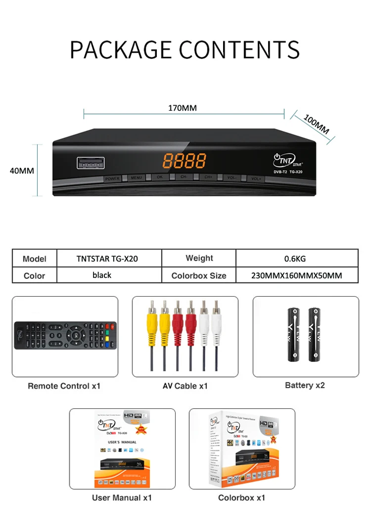TNT STAR TG-X20 - DVB-T2 High Definition Receiver Decoder