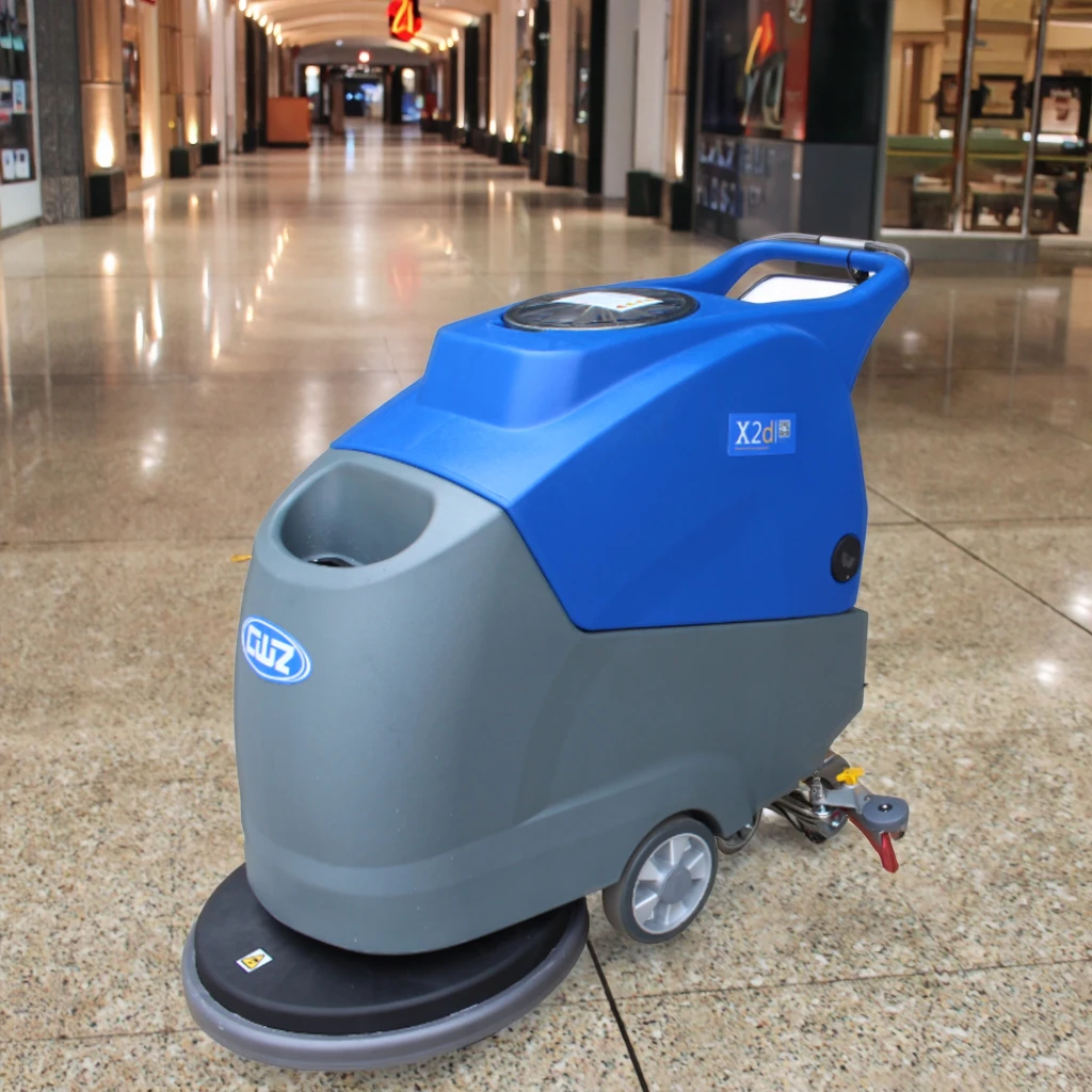 New Condition Hand Push Floor Scrubber Electric Walk-behind Cleaning Machine For Construction ...