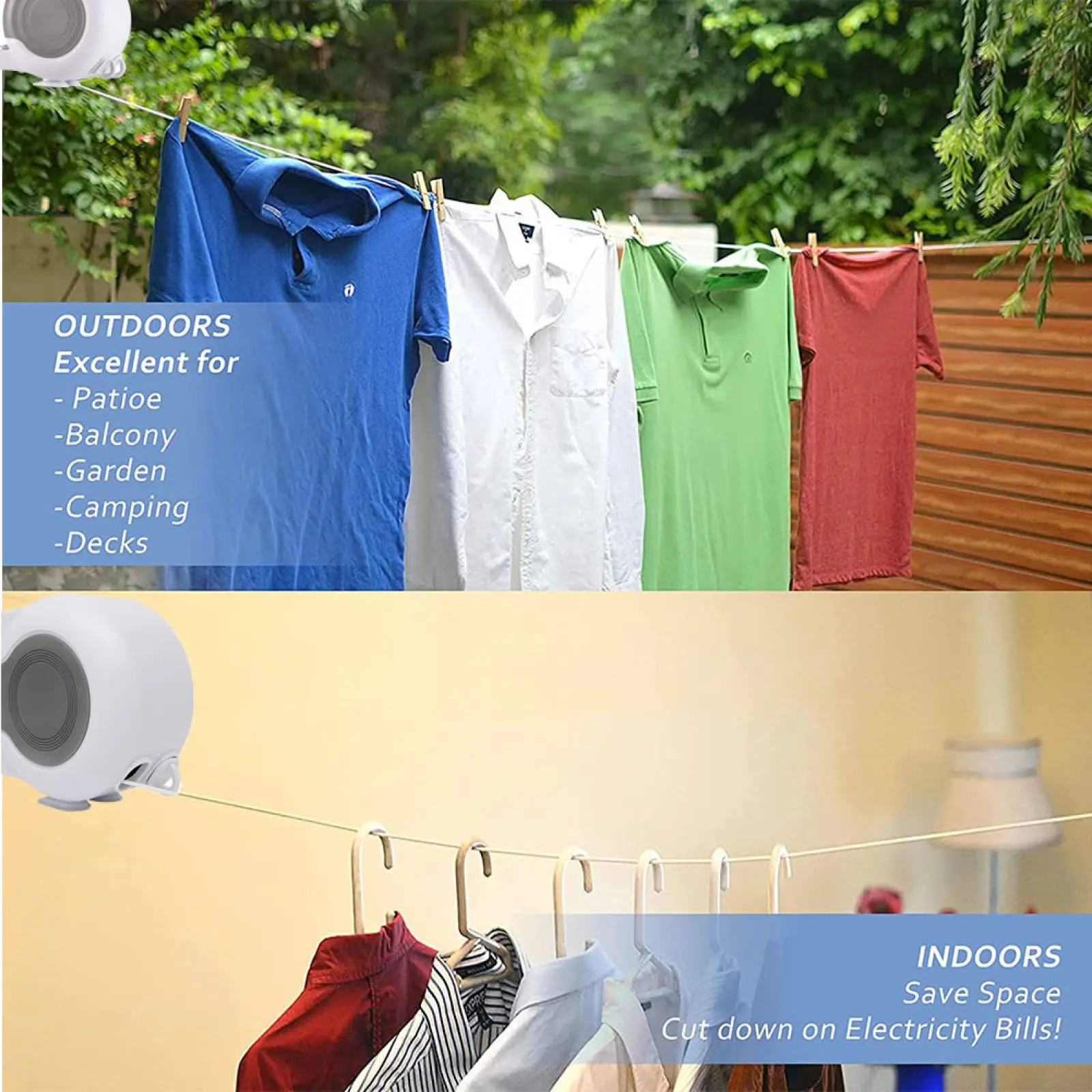 Retractable Extendable Pull-Out Wall-hung Heavy Duty Clothesline Rope ...