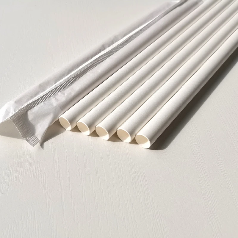 White Color 3/4ply Individually Wrap Paper Straw Coffee Paper Straw ...