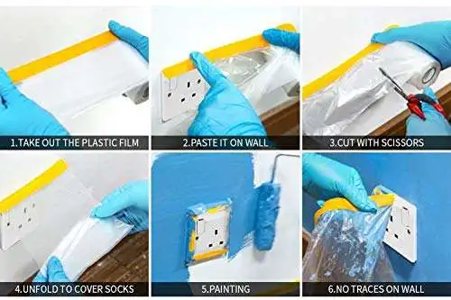 Transparent Masking Film Painter Pre Taped Plastic Protection for ...