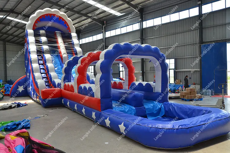 Giant Inflatable Water Slide Toboggan Gonflable Hupfburg Mit Rutsche ...