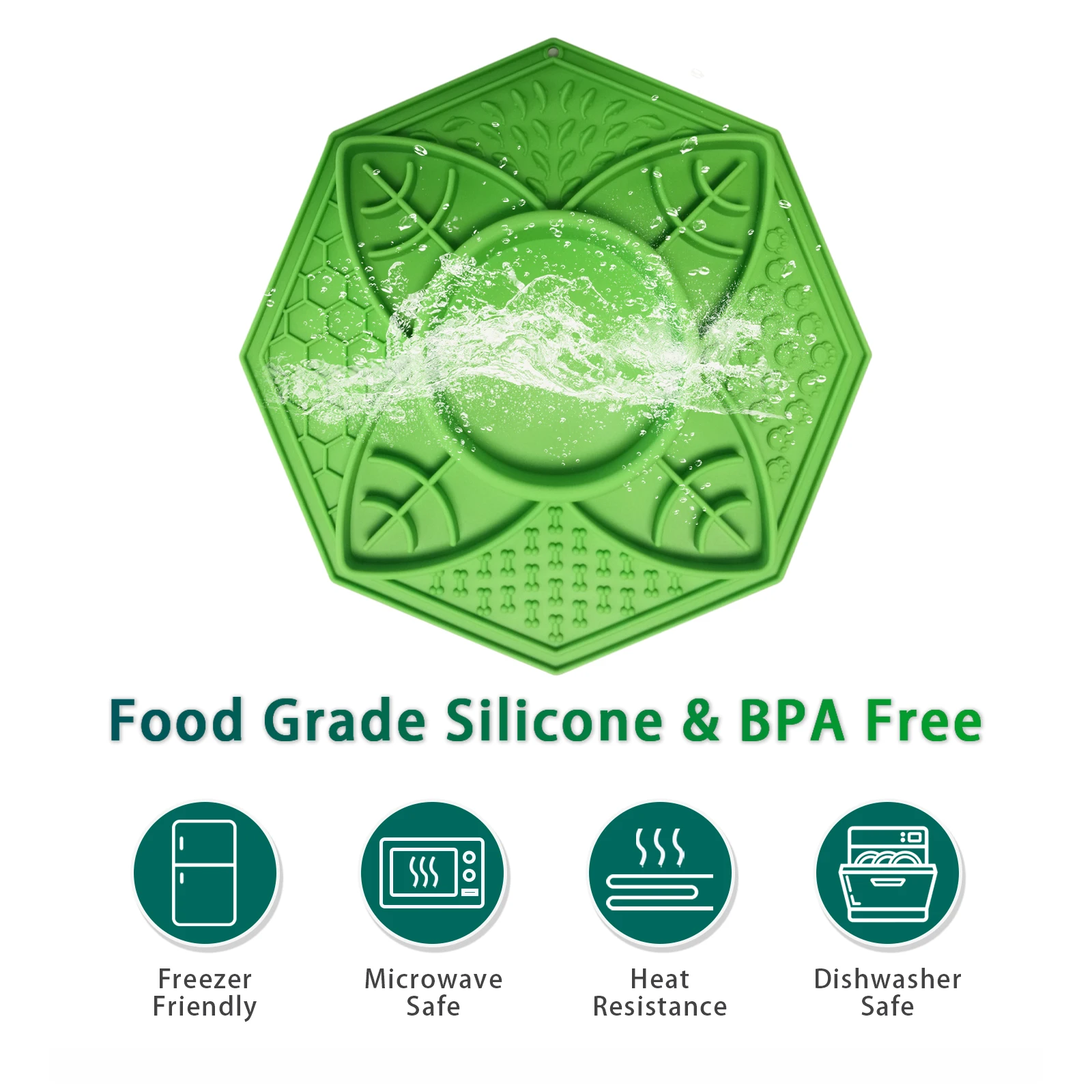 Zmaker Customizable Silicone Octogon Shaped Dog Flower Lick Mat All-in ...