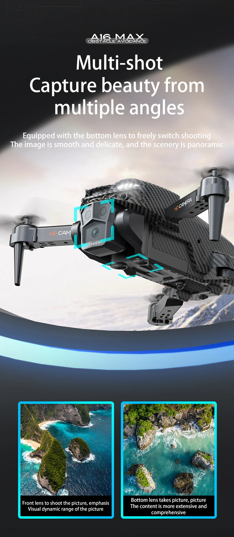 A16 Max Cheap Mini Drone With Camera 4k Headless Mode Smart Follow Wifi Fpv Gesture Video ...