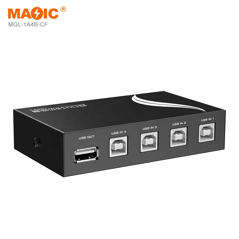 4 Port Printer Switch USB 2.0 Manual Printer Share Switch Hub 4 in 1 ...