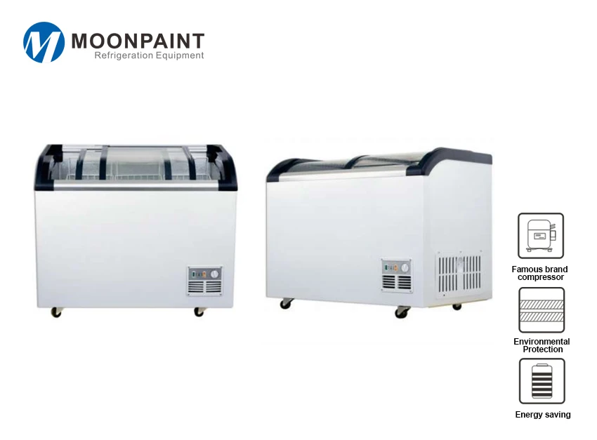 Mankes Supermarket Top Sliding Glass Door Ice Cream Freezer