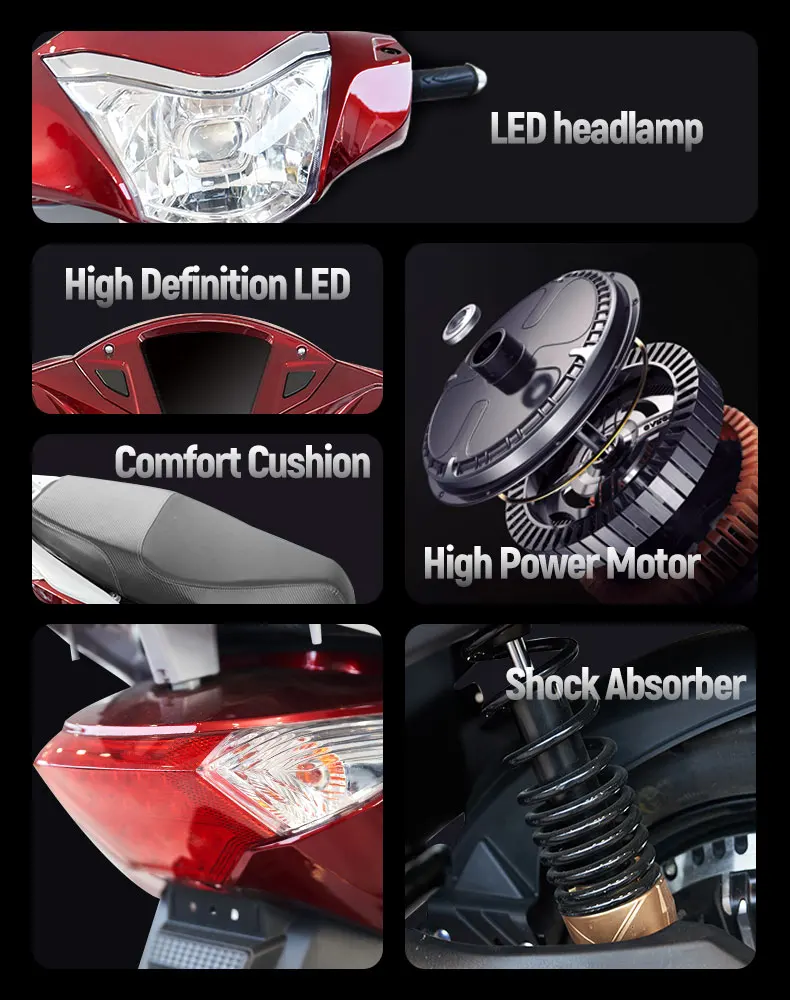 Ckd Skd 12inch Electric Moped 72v 700w/900w 55-65km/h Speed Electric ...