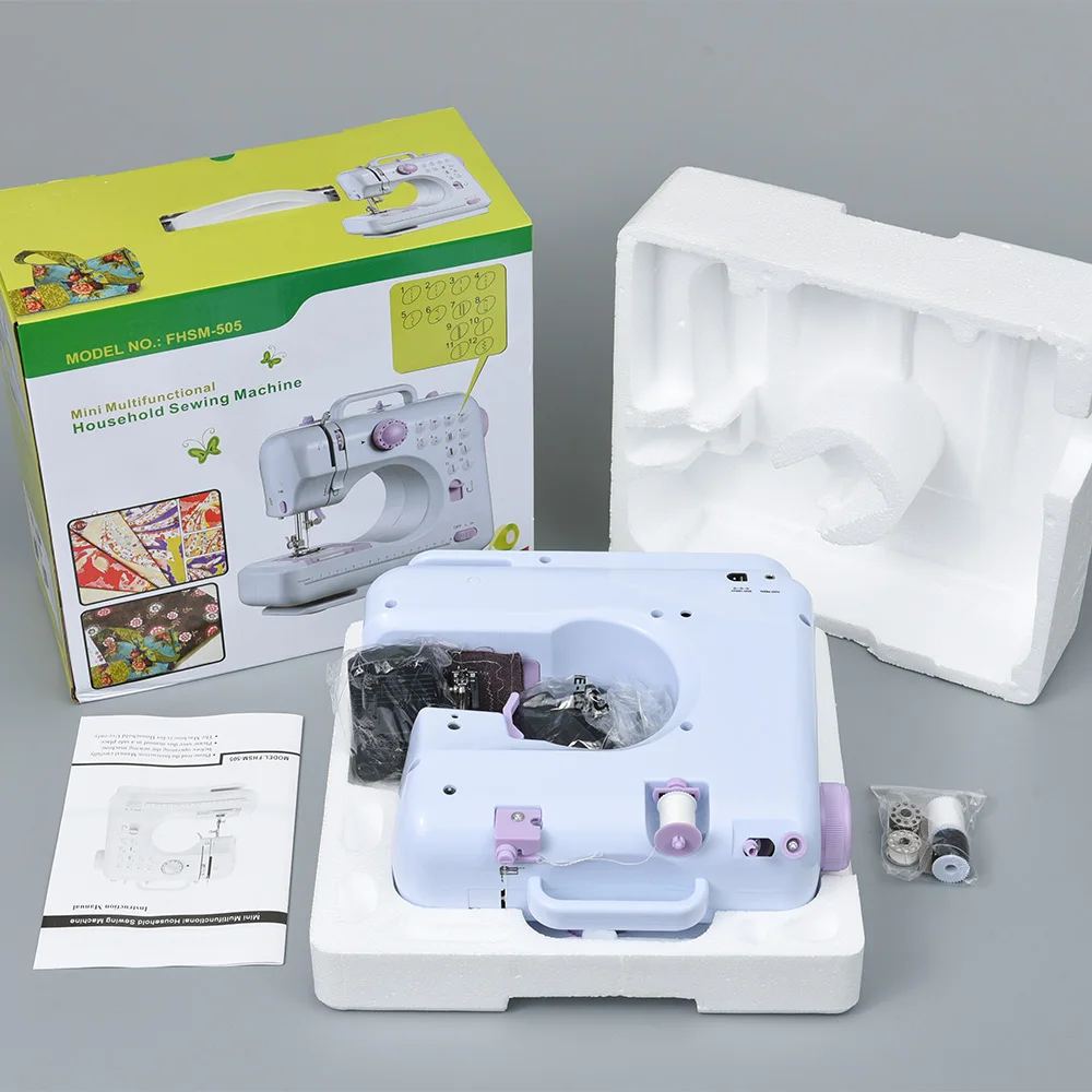 Mini Sewing Machine For Beginner Portable 12 Built-in Stitches Small ...