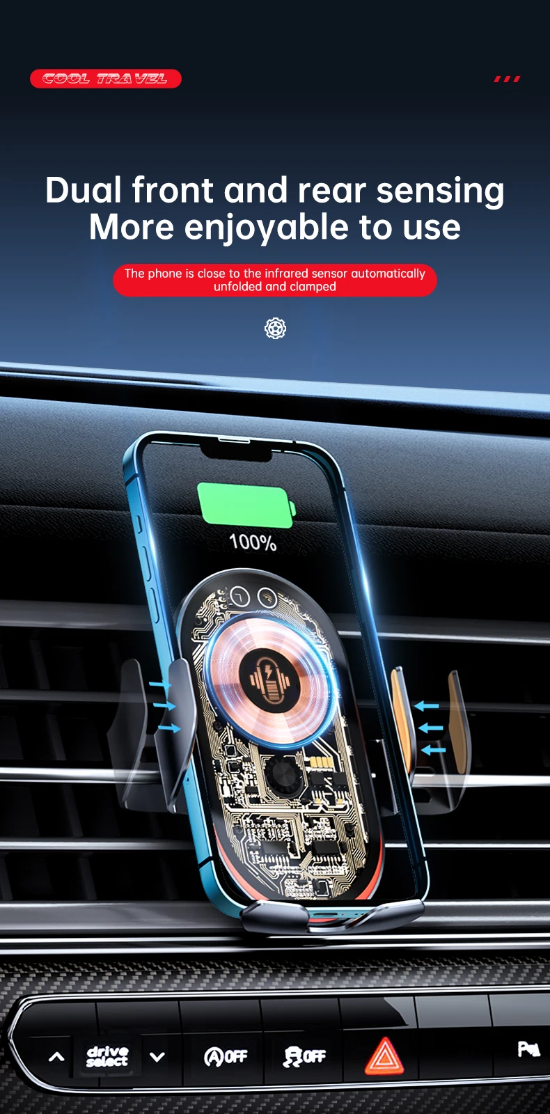 2023 New Arrival Car Accessories Intelligent Auto Clamp Car X11 Mount Mobile Phone Bracket ...