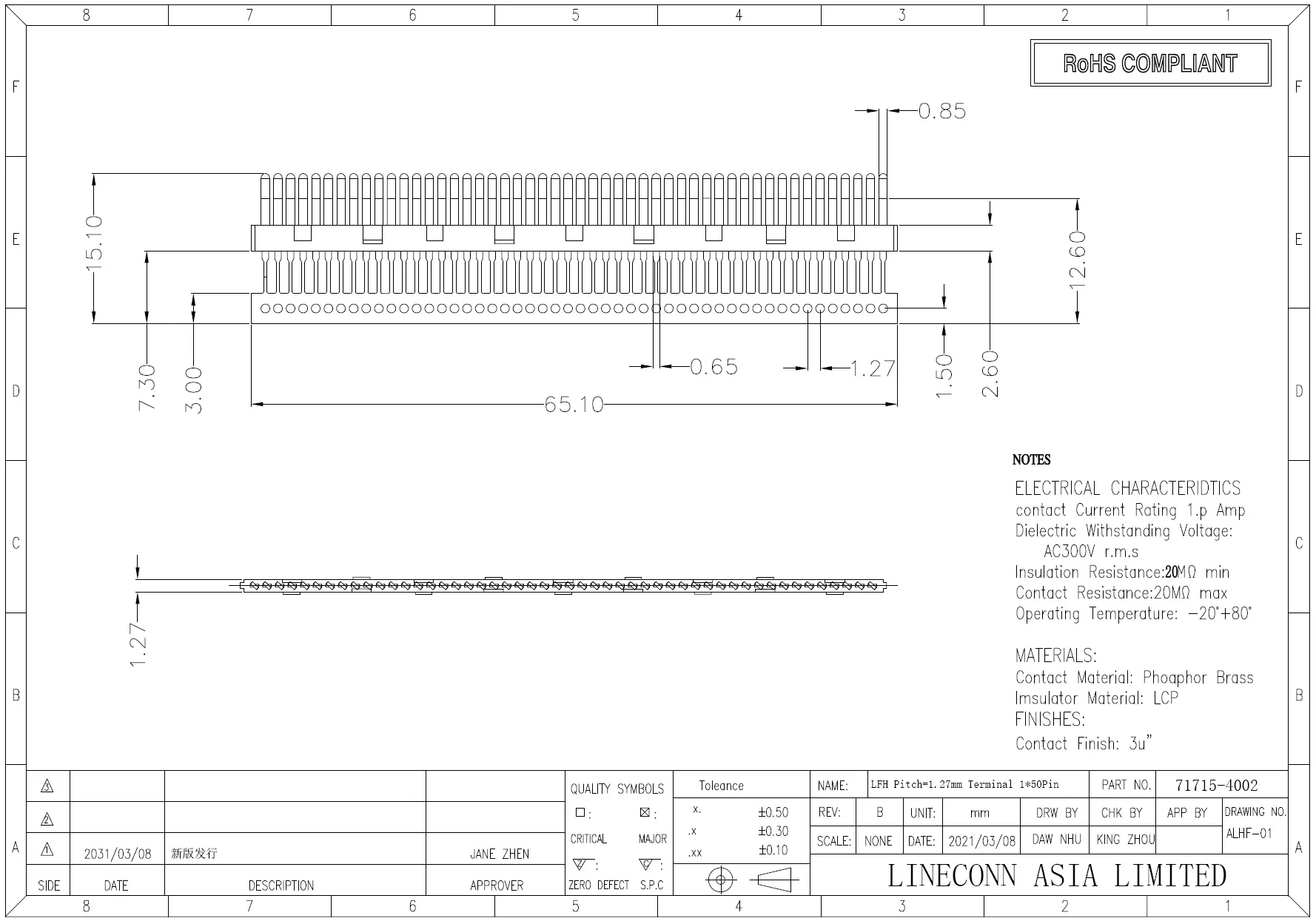 LFH 200pin Male Connector - Reliable Cable Assembly
